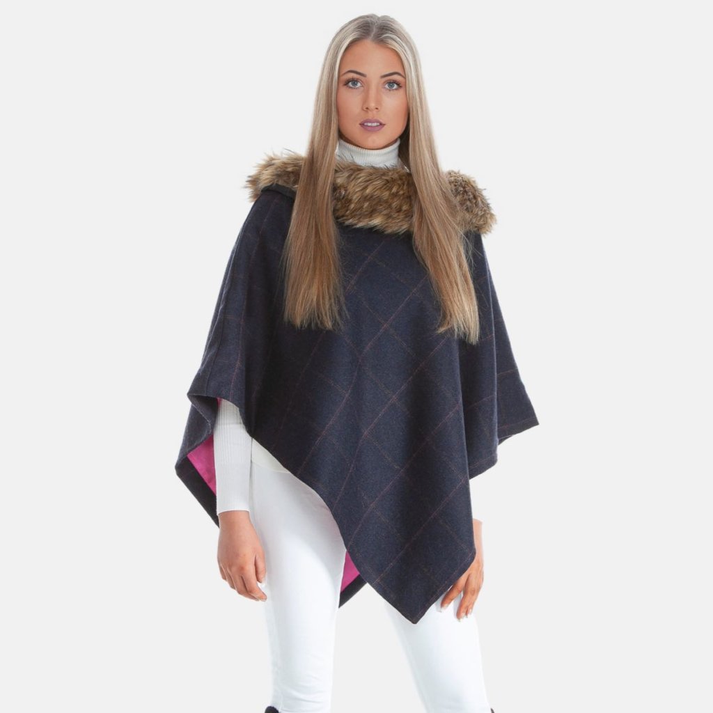 Anya Regular Faux-Fur Collar Cape by Grace and Dotty