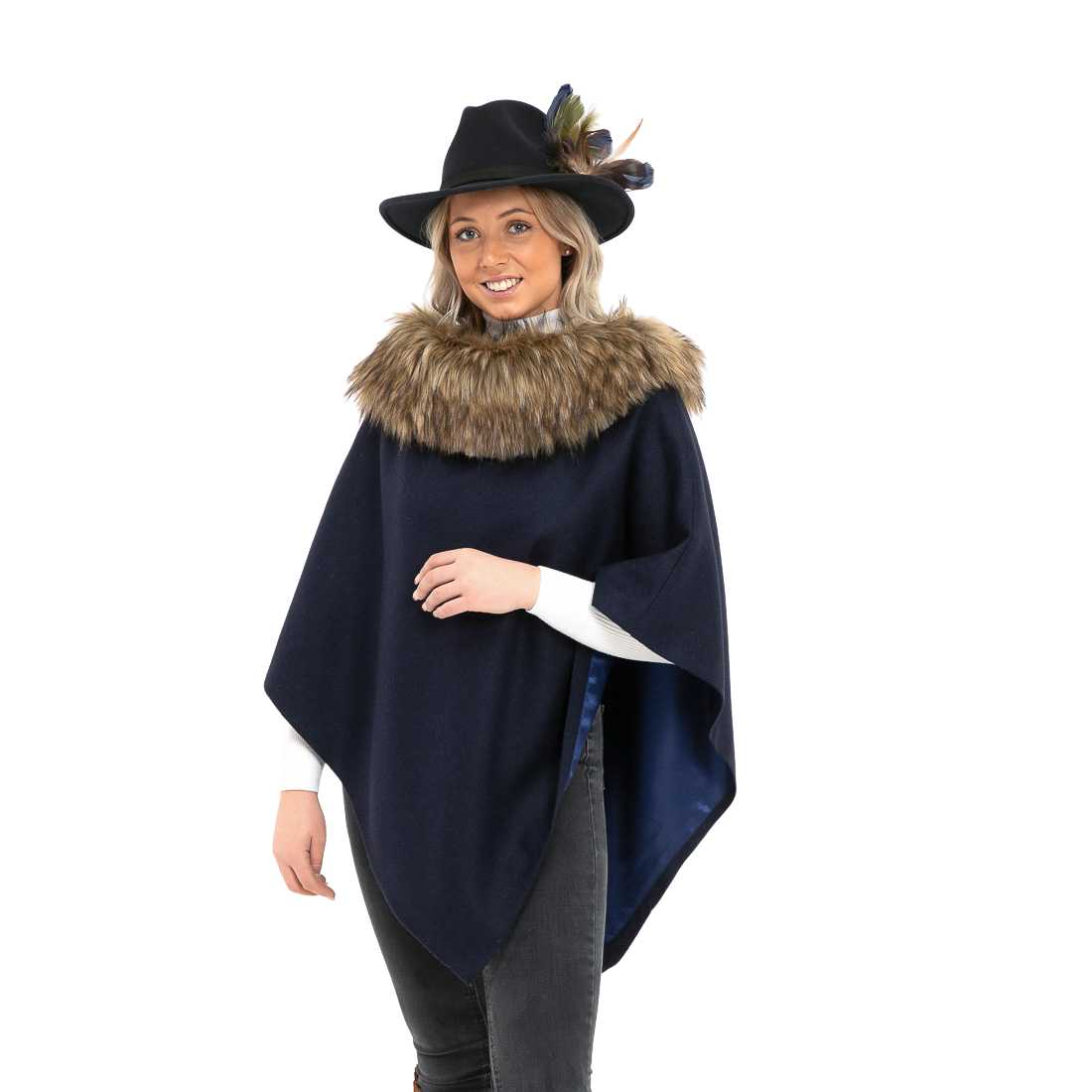 Vivienne Regular Faux-Fur Collar Cape