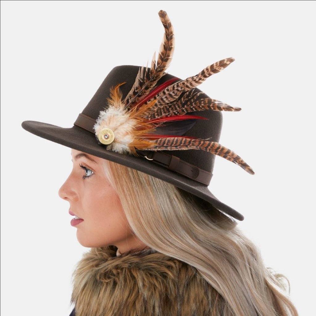 Emma Navy Fedora Hat with Feathers - Grace and Dotty