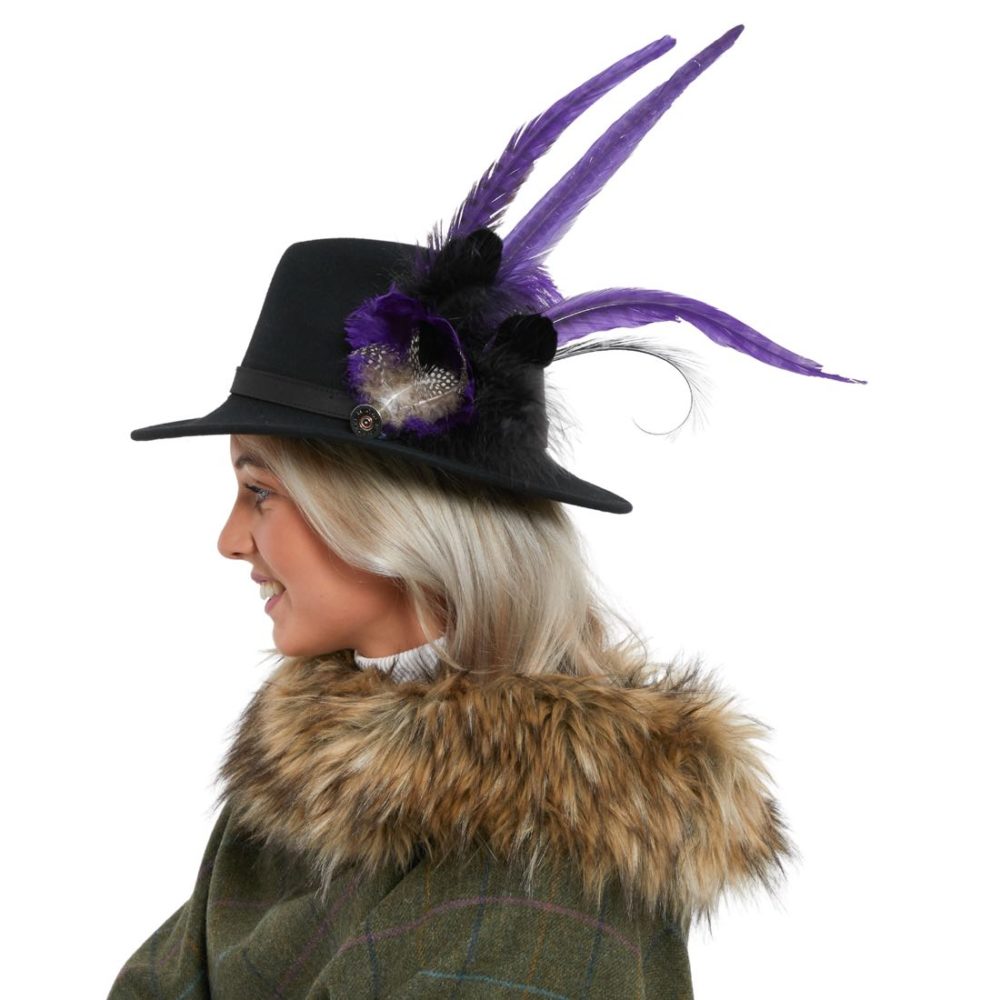 India Sage Fedora Hat with Feathers - Grace and Dotty