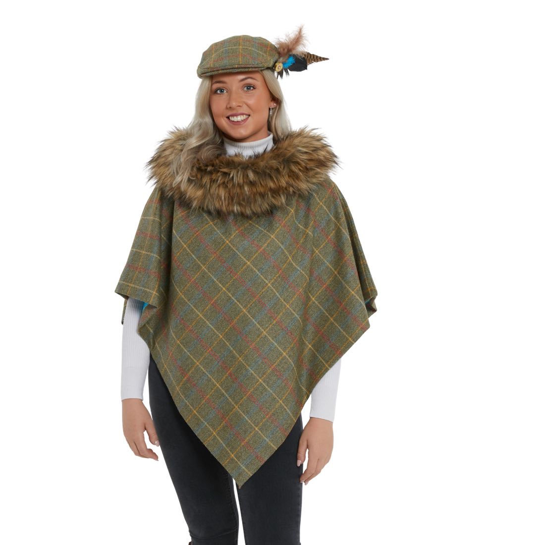 Stratford Regular Faux-Fur Collar Cape