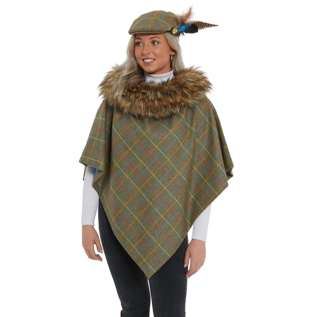 Stratford Regular Faux-Fur Collar Cape