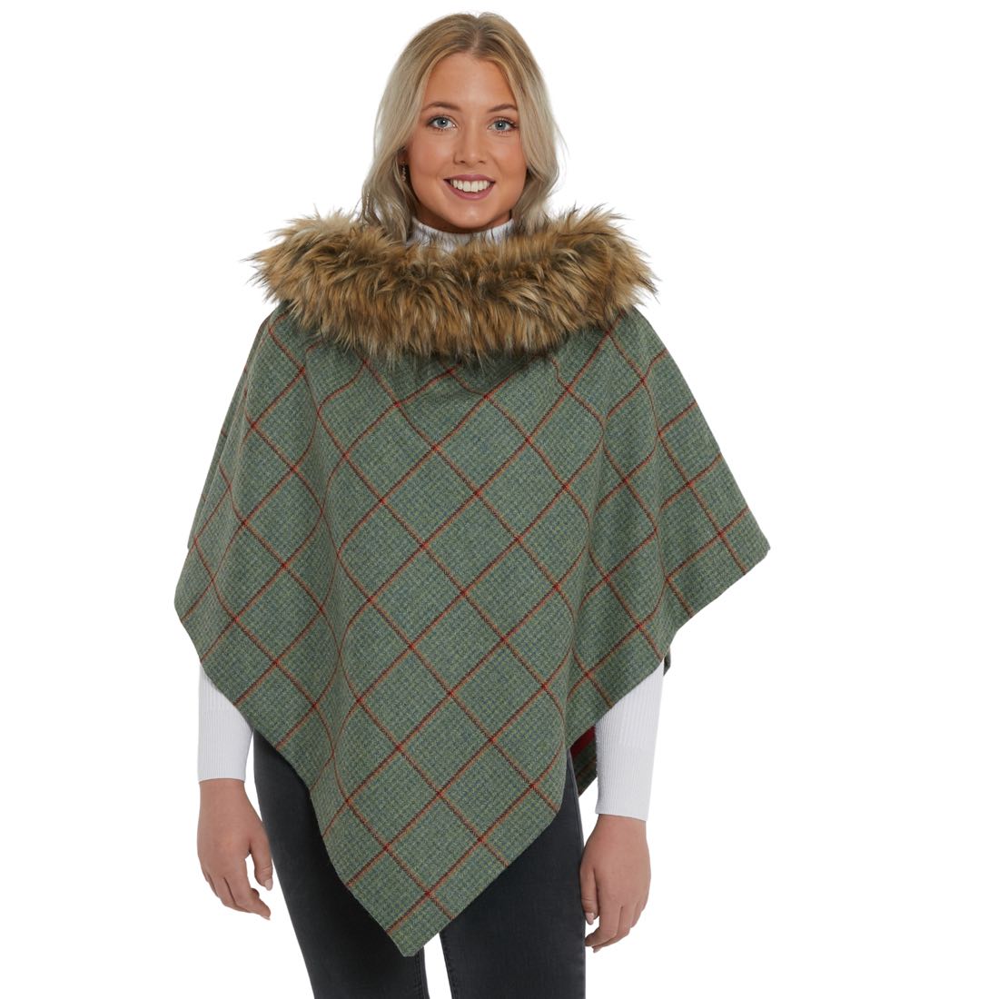 Ludlow Regular Faux-Fur Collar Cape