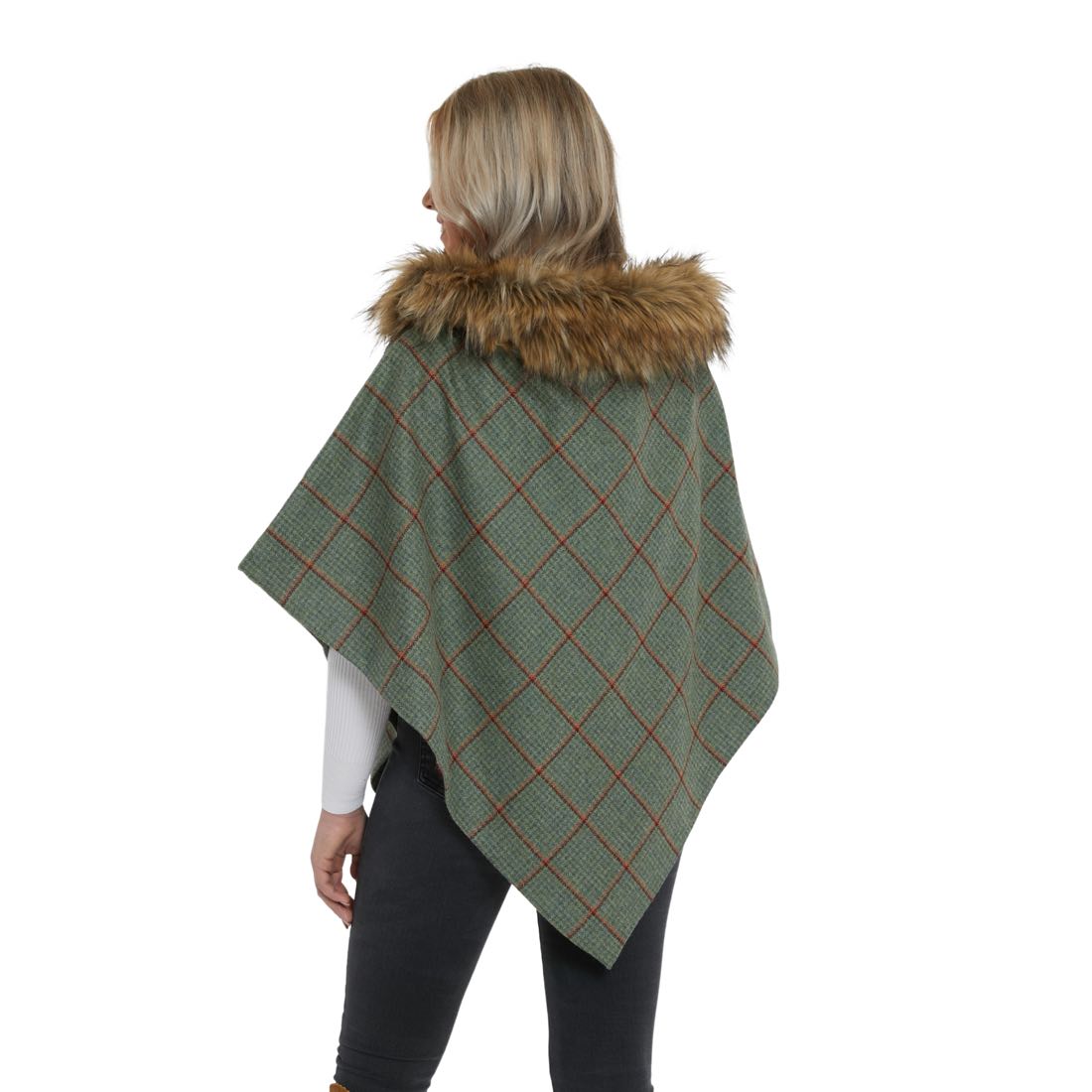 Ludlow Regular Faux-Fur Collar Cape