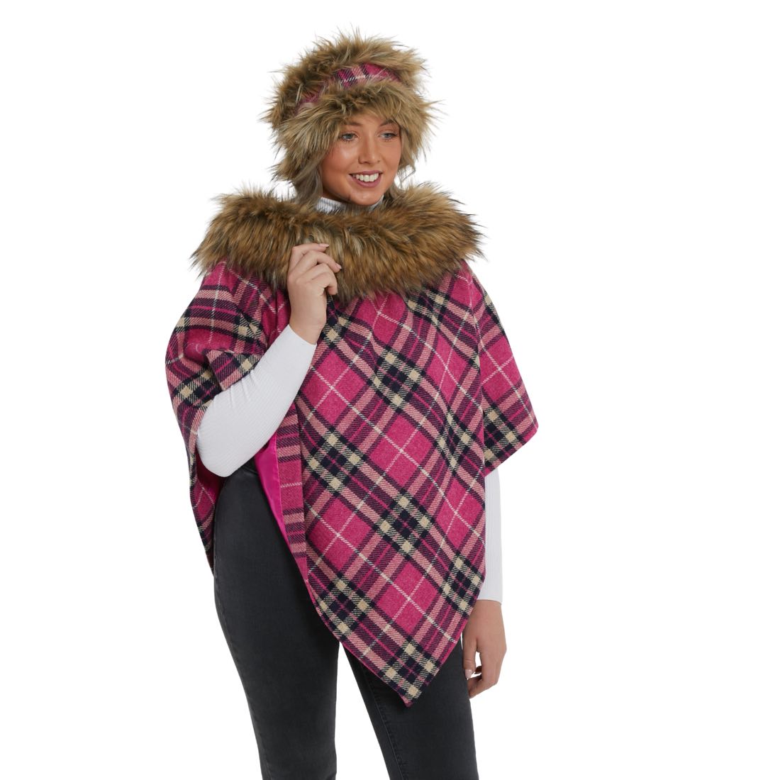 Barbs Regular Natural Faux-Fur Collar Cape