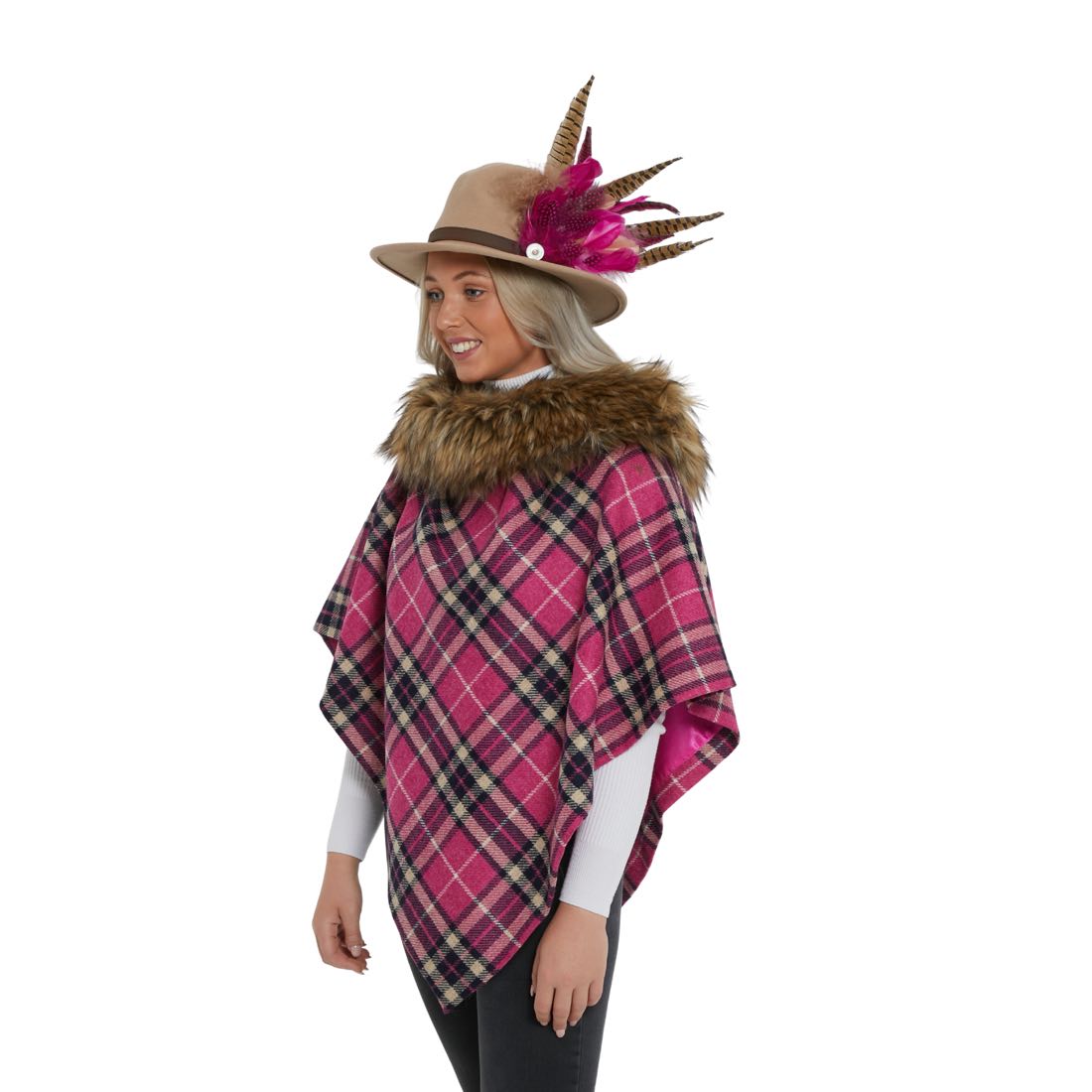 Barbs Regular Natural Faux-Fur Collar Cape