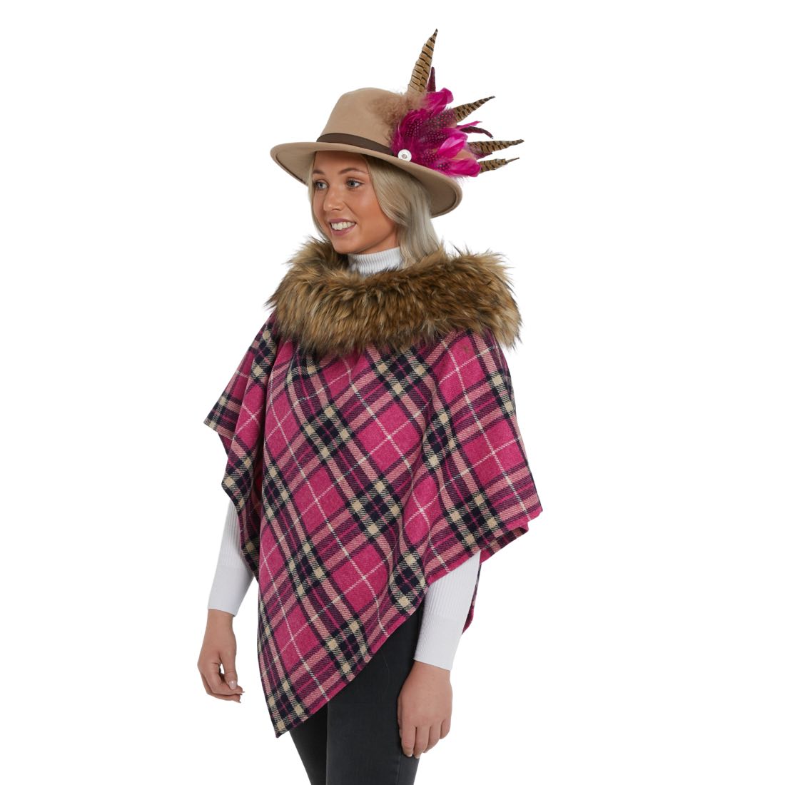 Barbs Regular Natural Faux-Fur Collar Cape