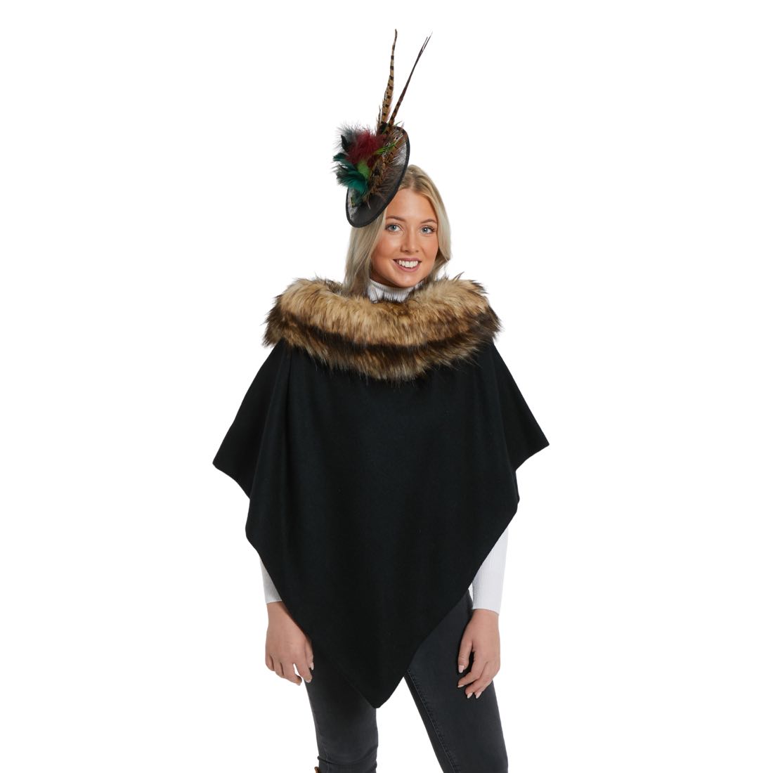 Elspeth Regular Faux-Fur Collar Cape