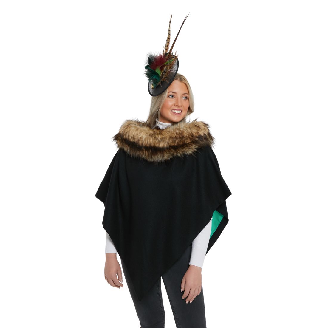 Elspeth Regular Faux-Fur Collar Cape