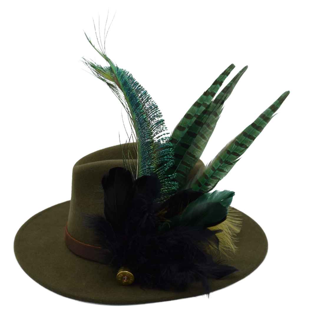 Tinsley Green Fedora Hat with Feathers - Grace and Dotty