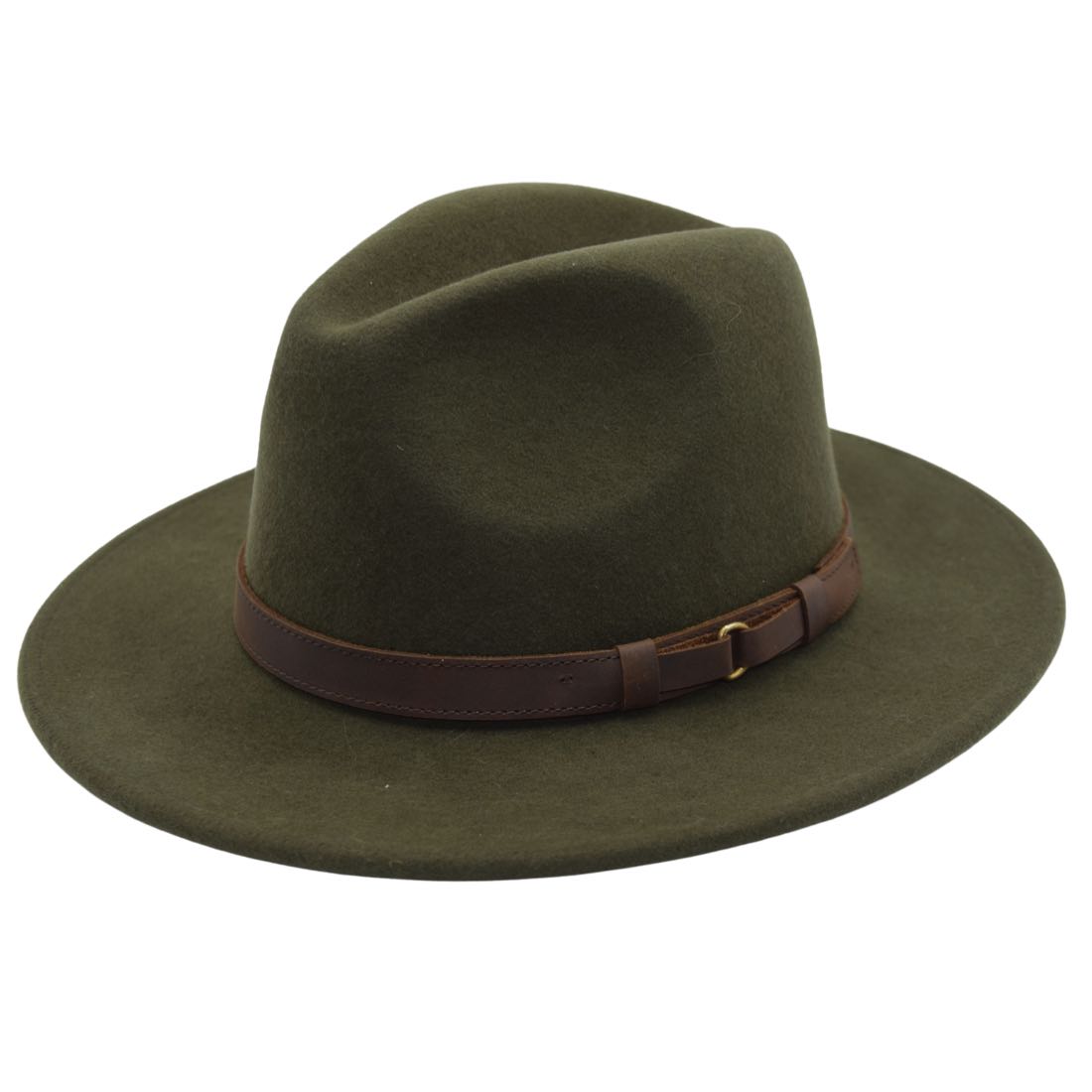 Green Pure Wool Fedora Hat from Grace and Dotty - Grace and Dotty