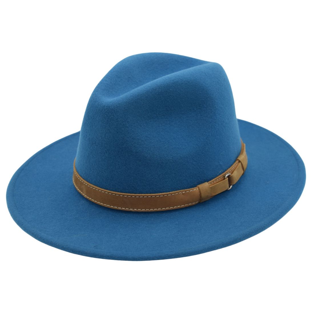 Teal Pure Wool Fedora Hat from Grace and Dotty - Grace and Dotty