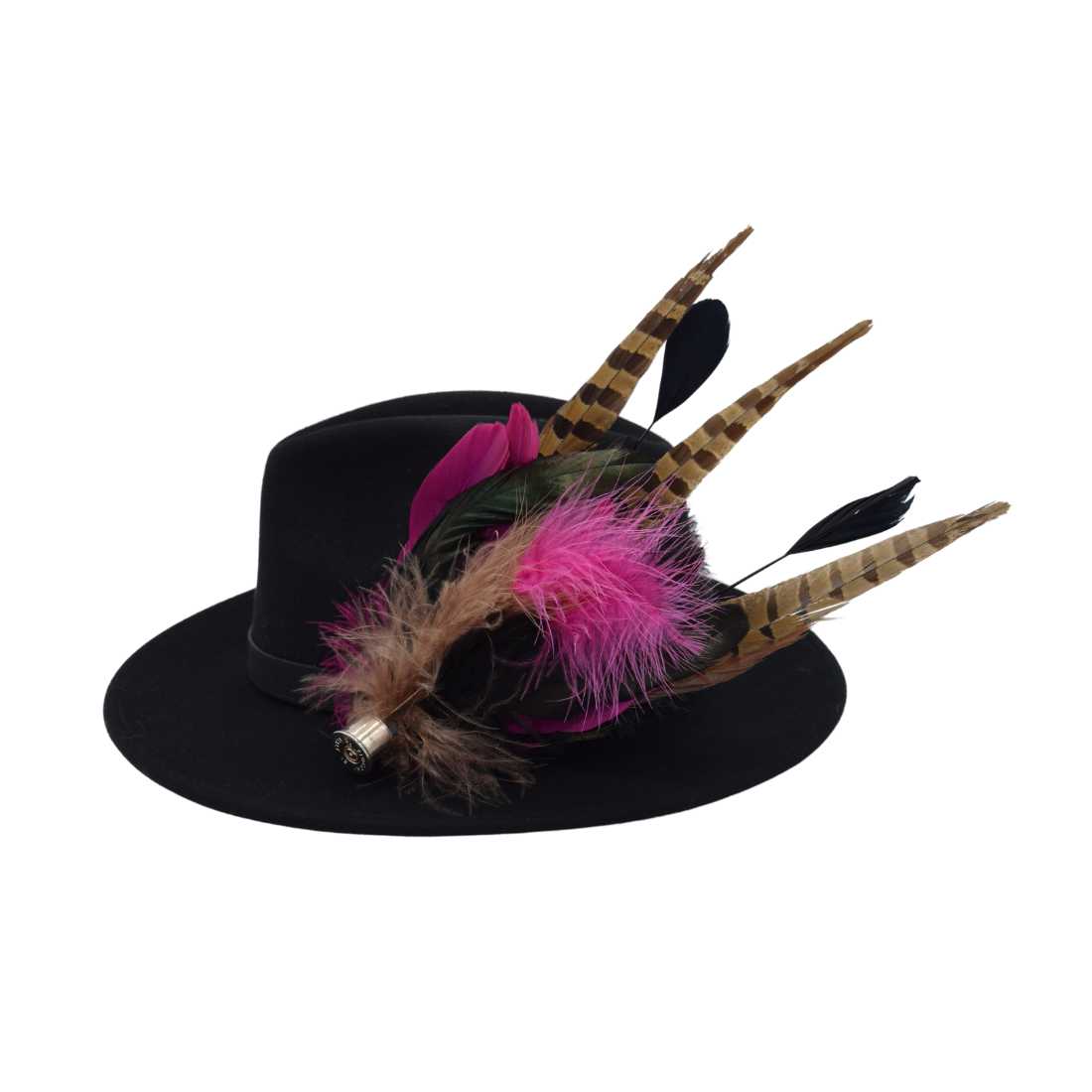 Dalary Black Fedora Hat with Feathers - Grace and Dotty
