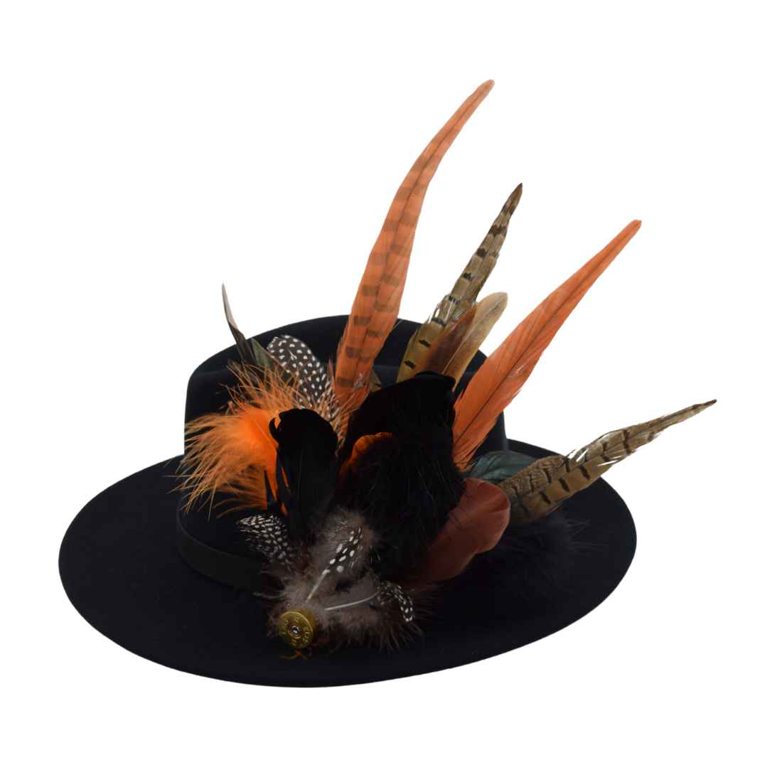 Elora Black Fedora Hat with Feathers - Grace and Dotty