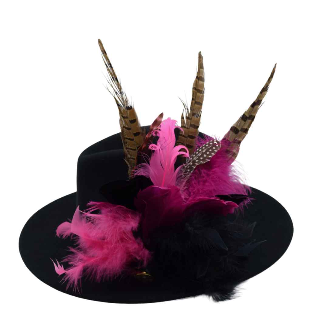 Averee Black Fedora Hat with Feathers - Grace and Dotty