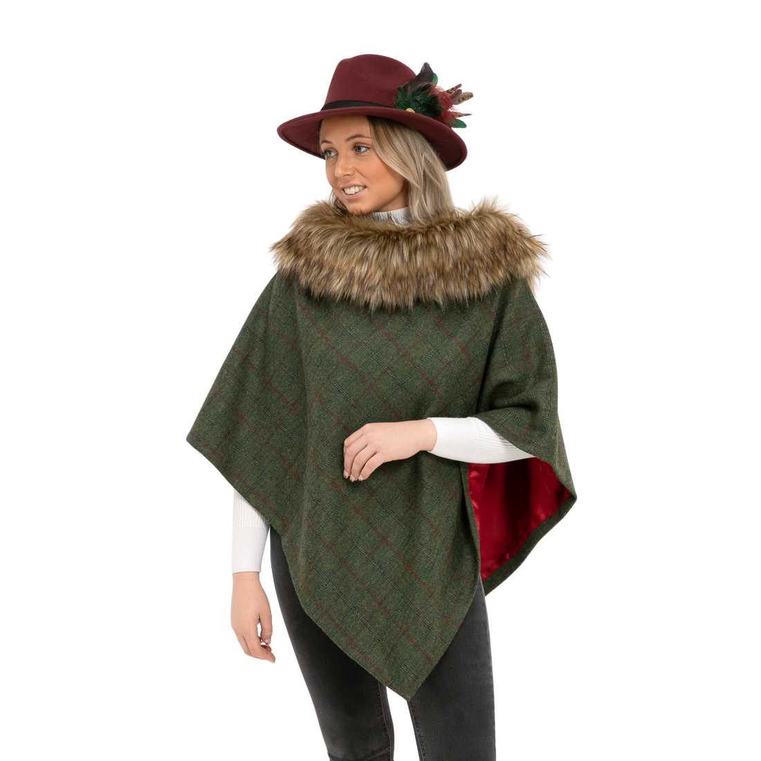 Hexham Regular Faux-Fur Collar Cape