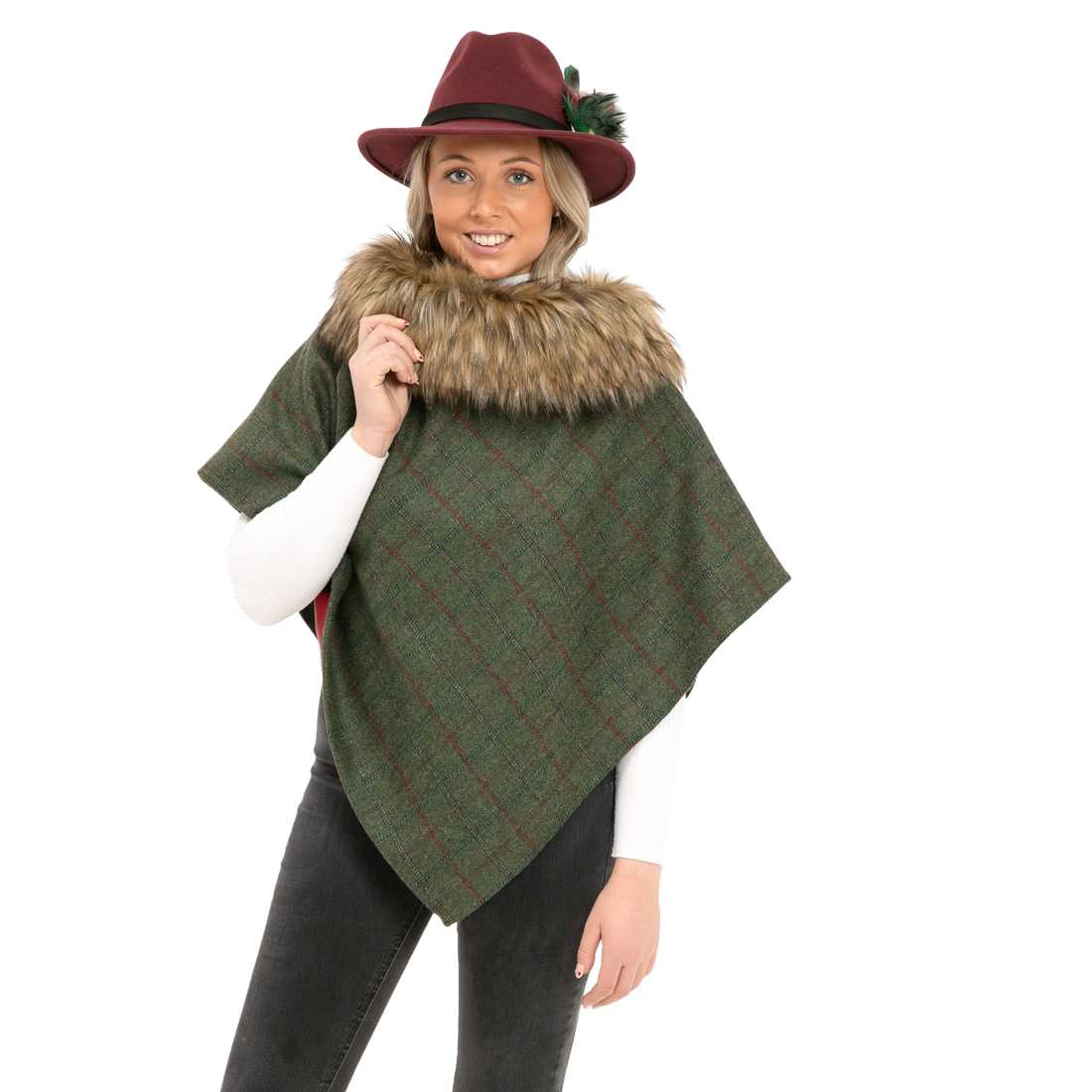 Hexham Shorter Faux-Fur Collar Cape