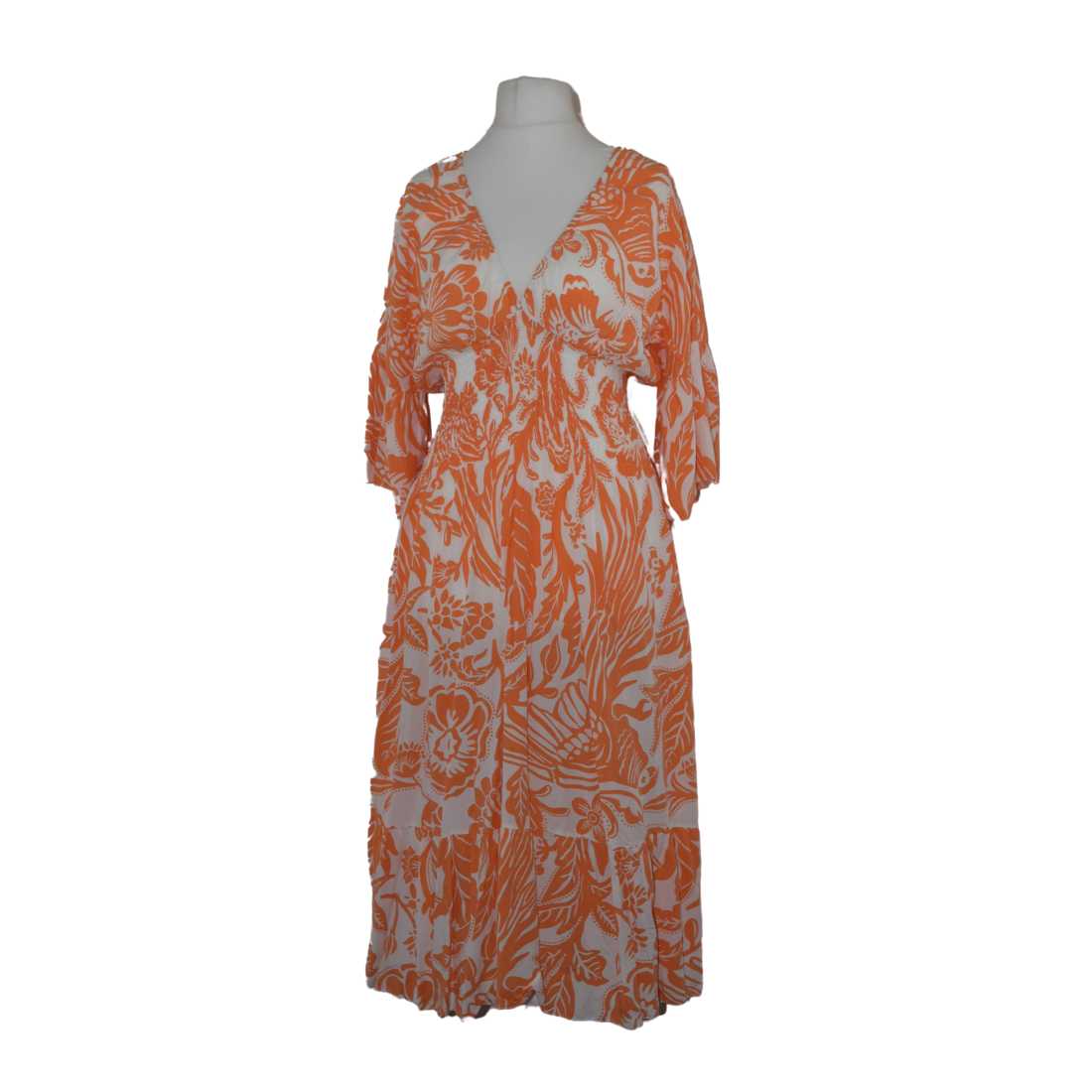 Orange Print Midi Dress - 1 Sizes fits sizes 8 to 18 - Grace and Dotty